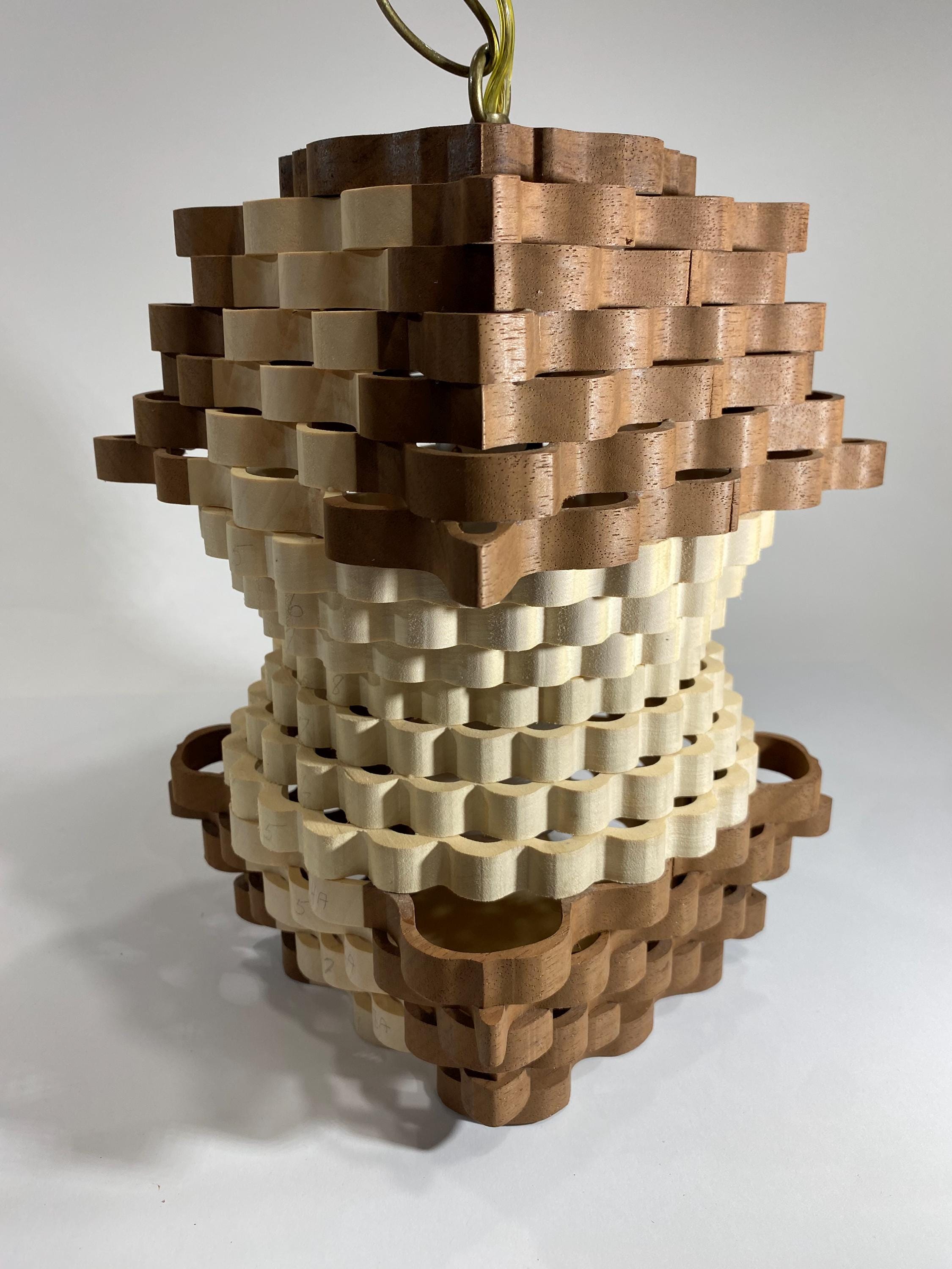 Scroll Saw Art, Wood Swag Lamp, Hand Made Hanging Light, With Damaged ...