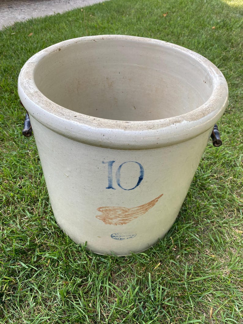 Antique Red Wing 10 Gallon Stoneware Crock With Wing Logo - Etsy