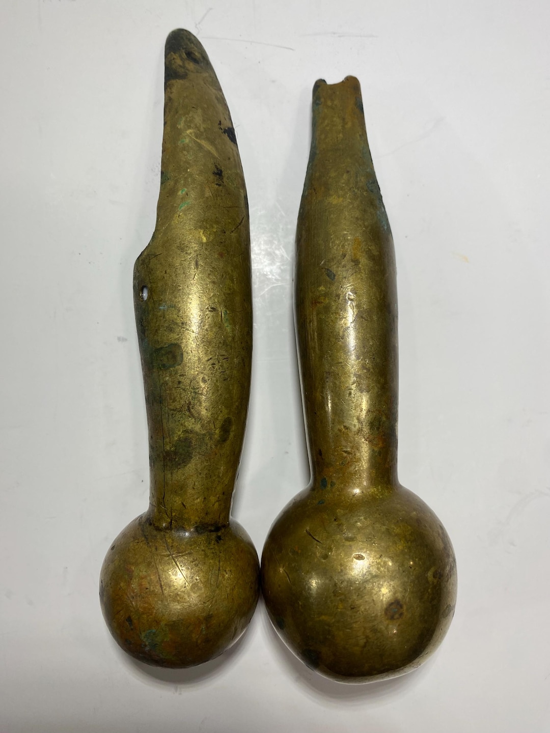 Vintage Brass Hames Knobs: Walking Stick Handle or Furniture Feet (set ...