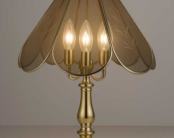 Vintage 1992 American Lighting Touch Lamp Brass Plated NOS With Glass ...