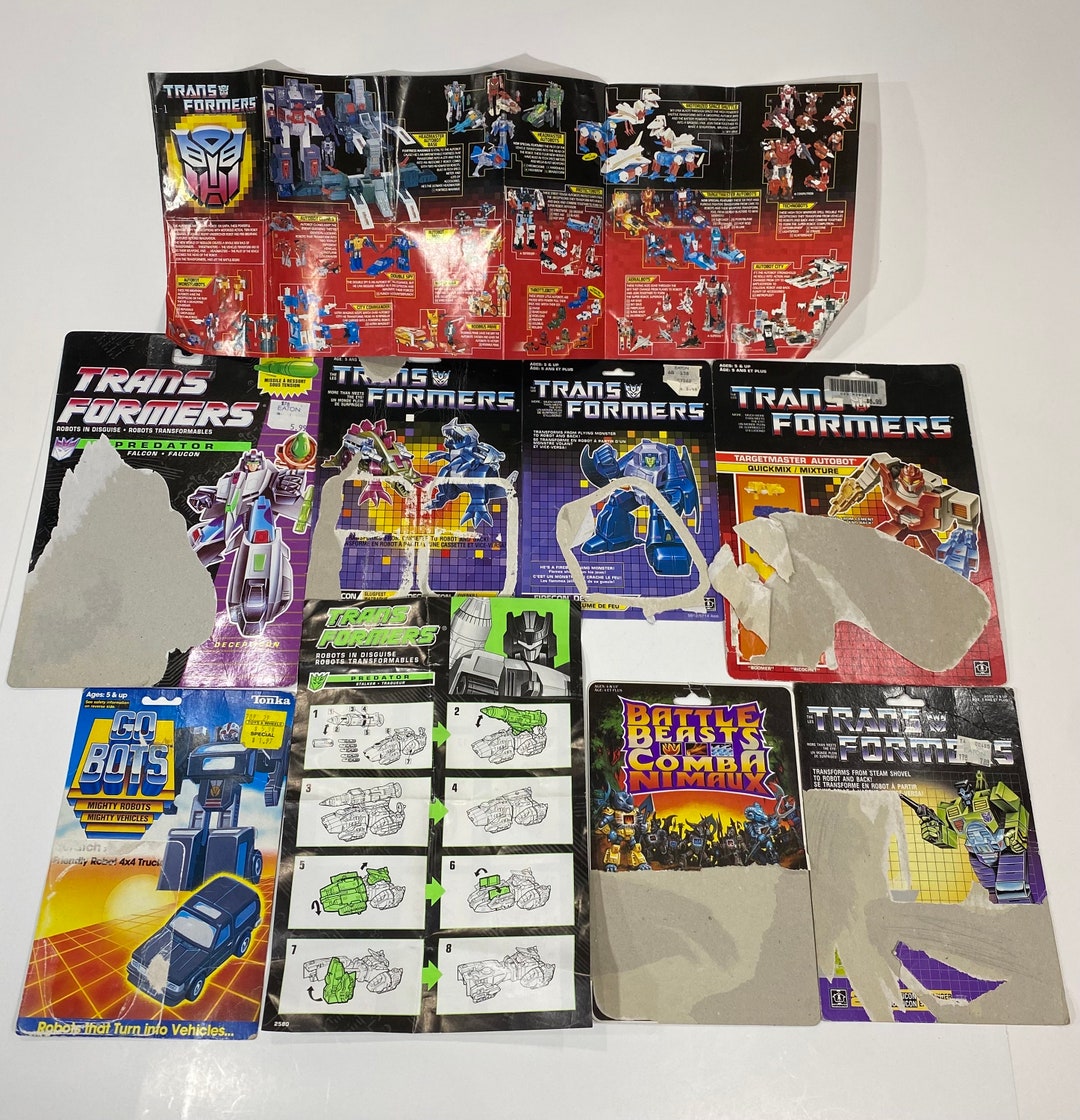 Vintage Transformers Card Back Lot Original Packaging Boxes G1, Falcon ...