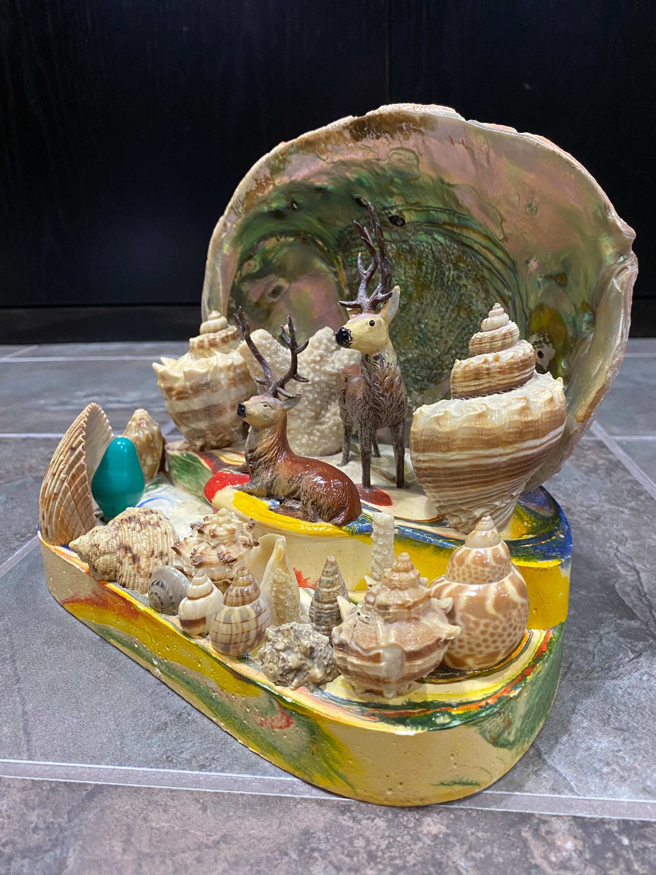 Vintage Retro 1950's Seashell Deer Forrest Animal Scene | Etsy España