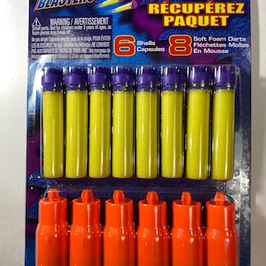 New 2 Old Stock Buzz Bee Toys Air Blasters Refill Pack. 16 Foam Darts ...