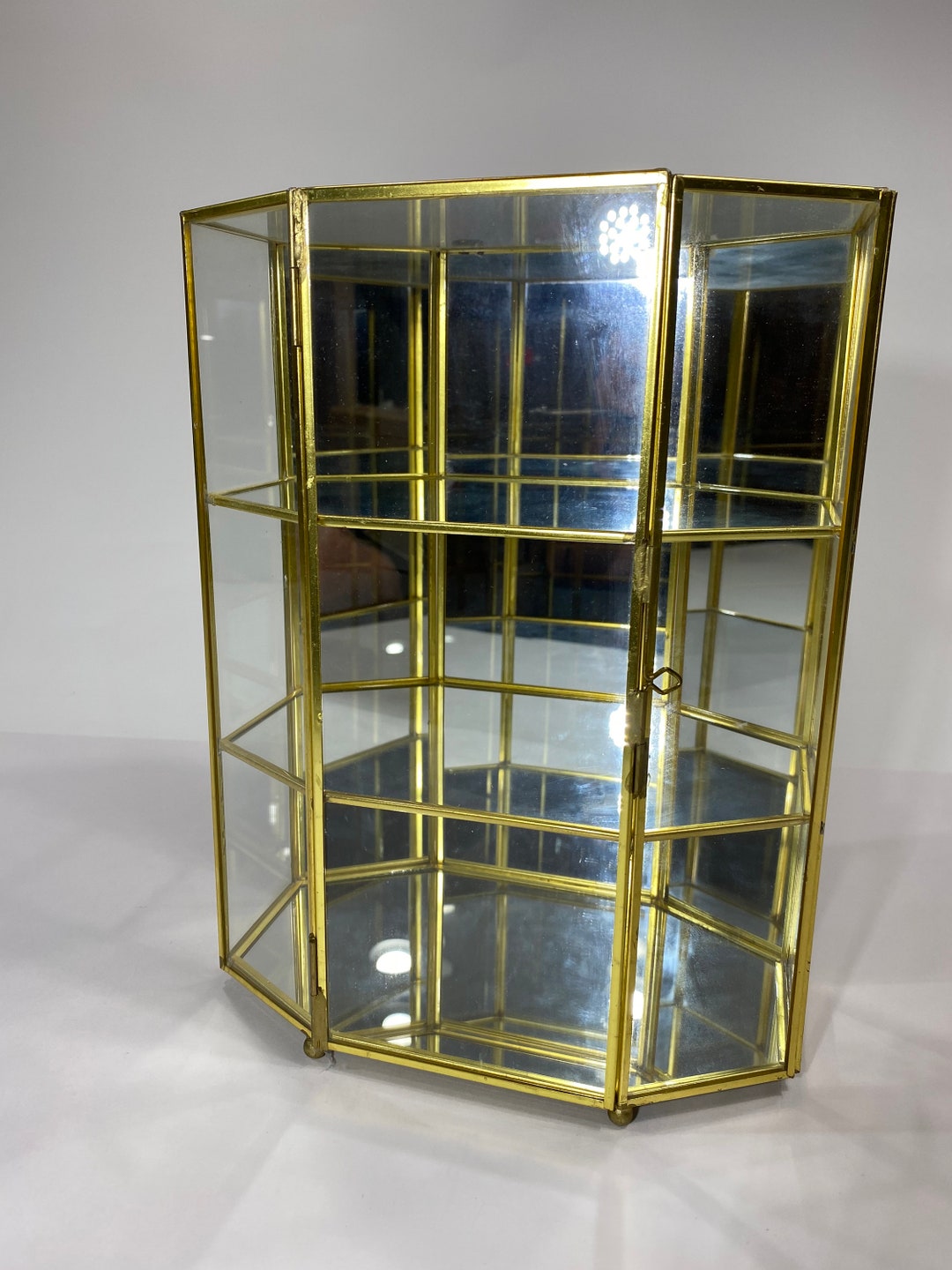 Vintage MCM Style Small Gold Wall Hanging or Table Top Curio - Etsy