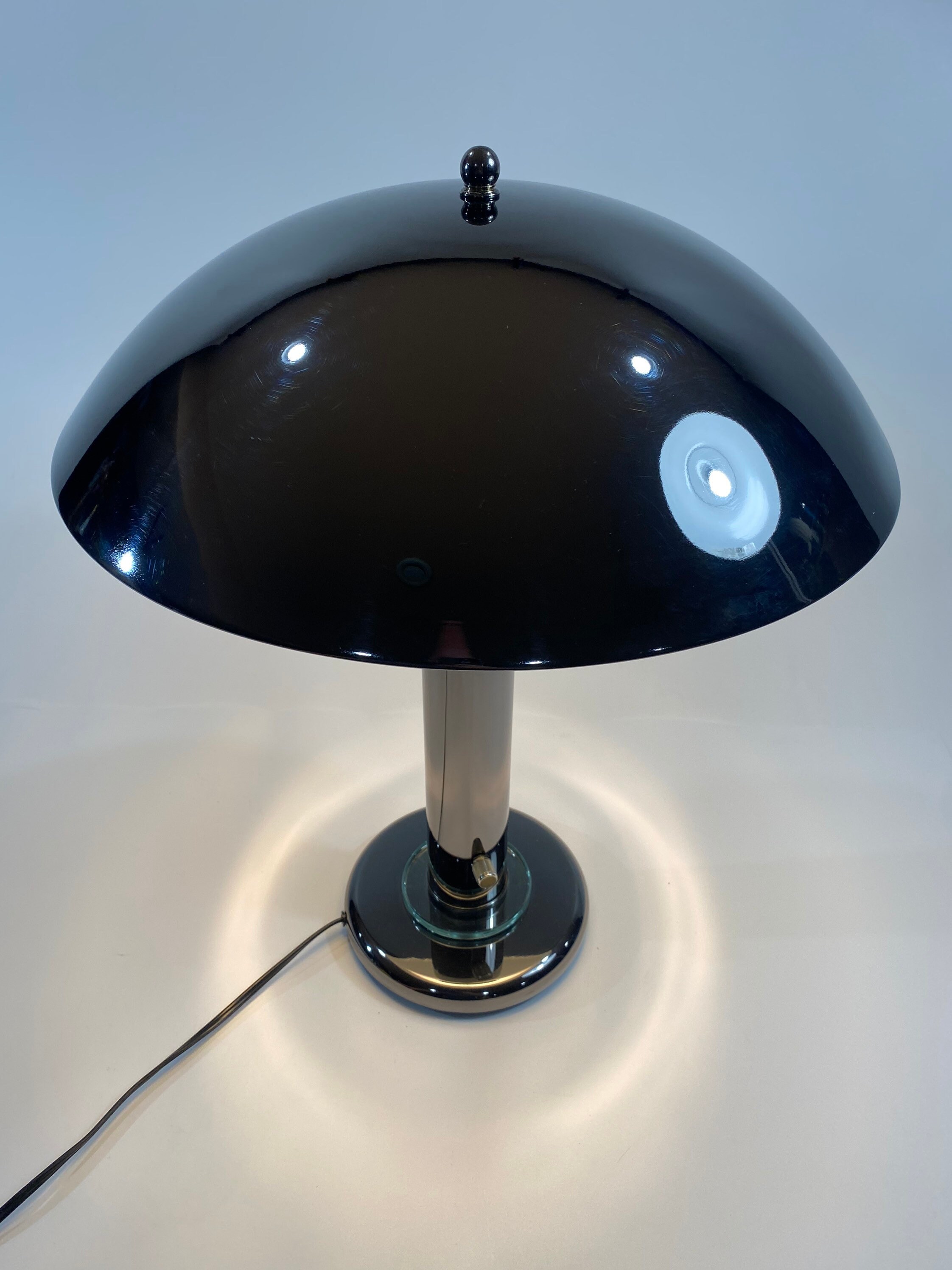Large Halogen Lamp Metallic Black UFO Disk Round MCM Mid - Etsy