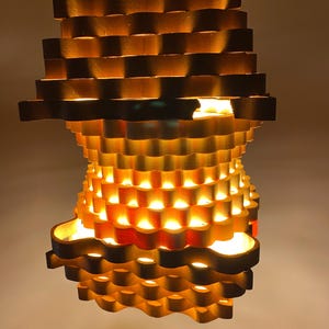 Scroll Saw Art, Wood Swag Lamp, Hand Made Hanging Light, With Damaged ...