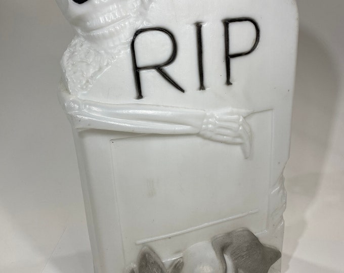 Vintage Blow Mold Skeleton Rats Gravestone Halloween Decor Lawn ...