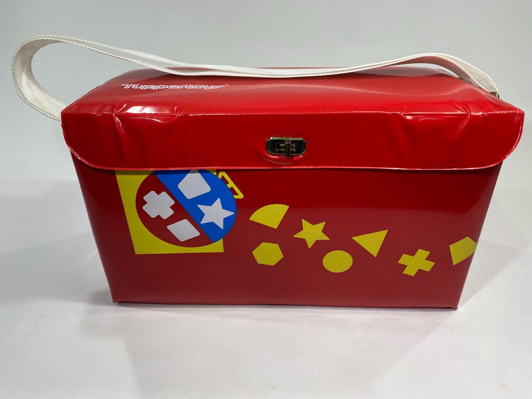 Vintage Tupperware Tupper Toys Red Cooler Tote Chest NOS Unused 1980s ...