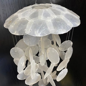 Vintage Capiz Seashell Wind Chimes Hanging Mobile Shell Nautical Boho ...