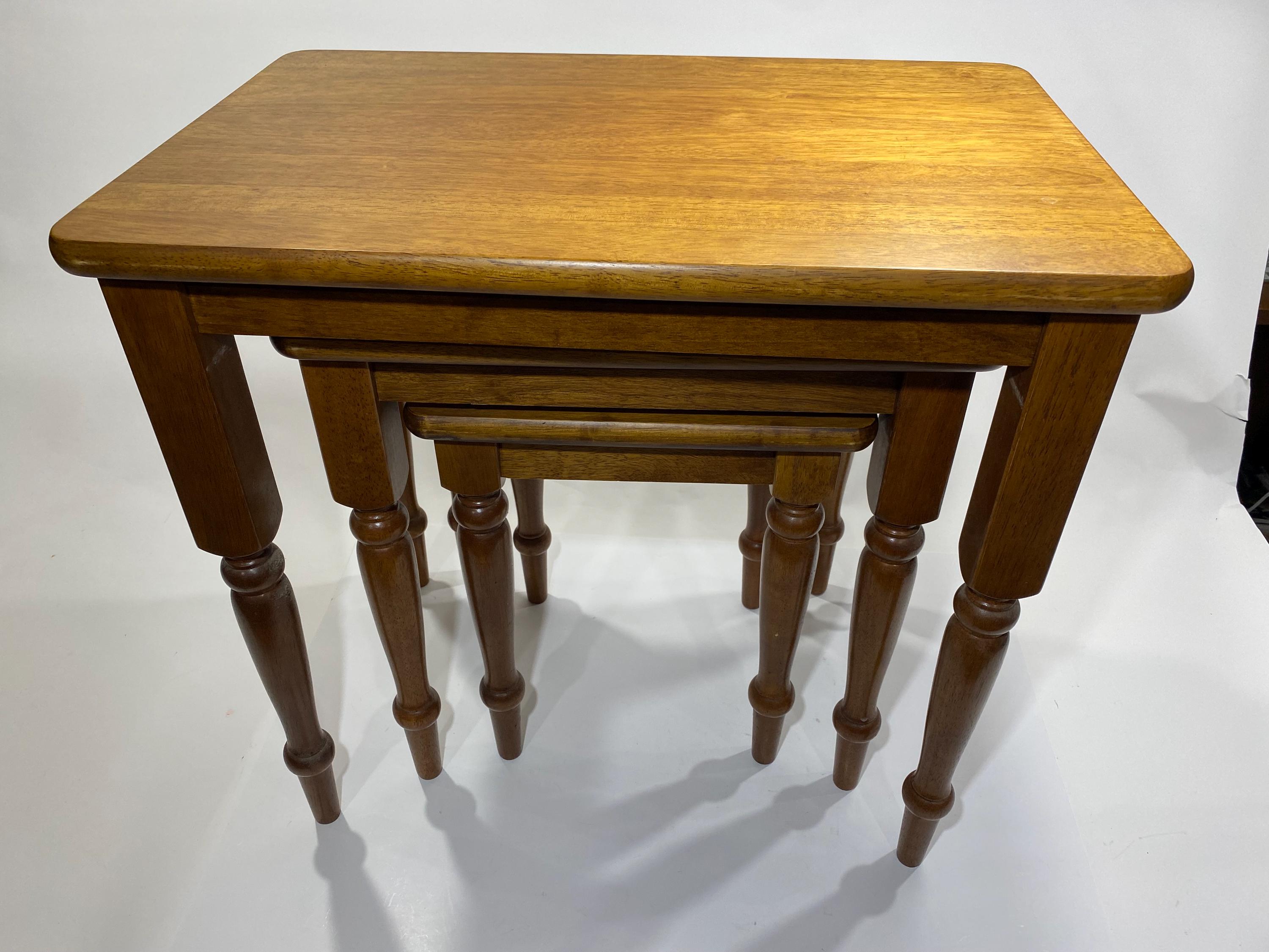 Oak veneer nest of tables store