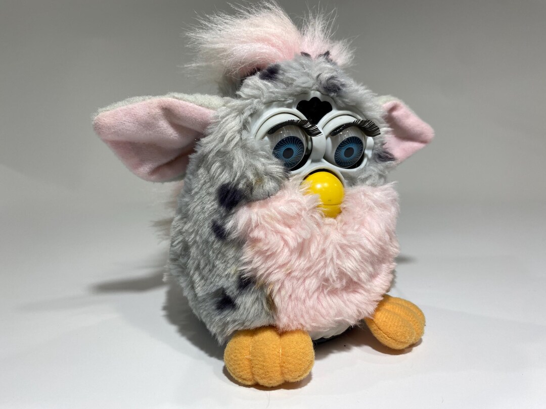 Vintage Original Furby 1998 Grey Pink Interactive Pet Tiger 70-800, Not ...