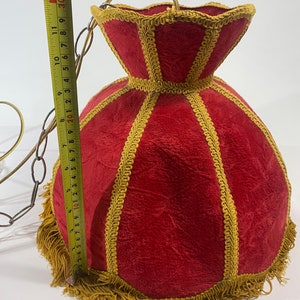 Victorian Swag Lamp, Red Velvet, Plug In, Hanging Lighting Shade MCM - Etsy