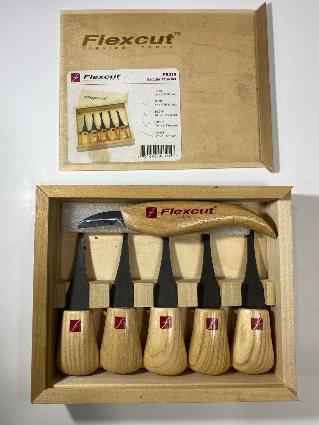 Regular Palm 6 Piece Set Flex Cut Wood Carving Tools, Flexcut Roughing ...
