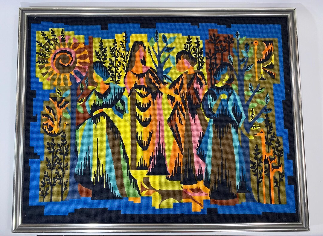The Four Seasons (les Quatre Saisons) Vintage 70's French Needlepoint ...