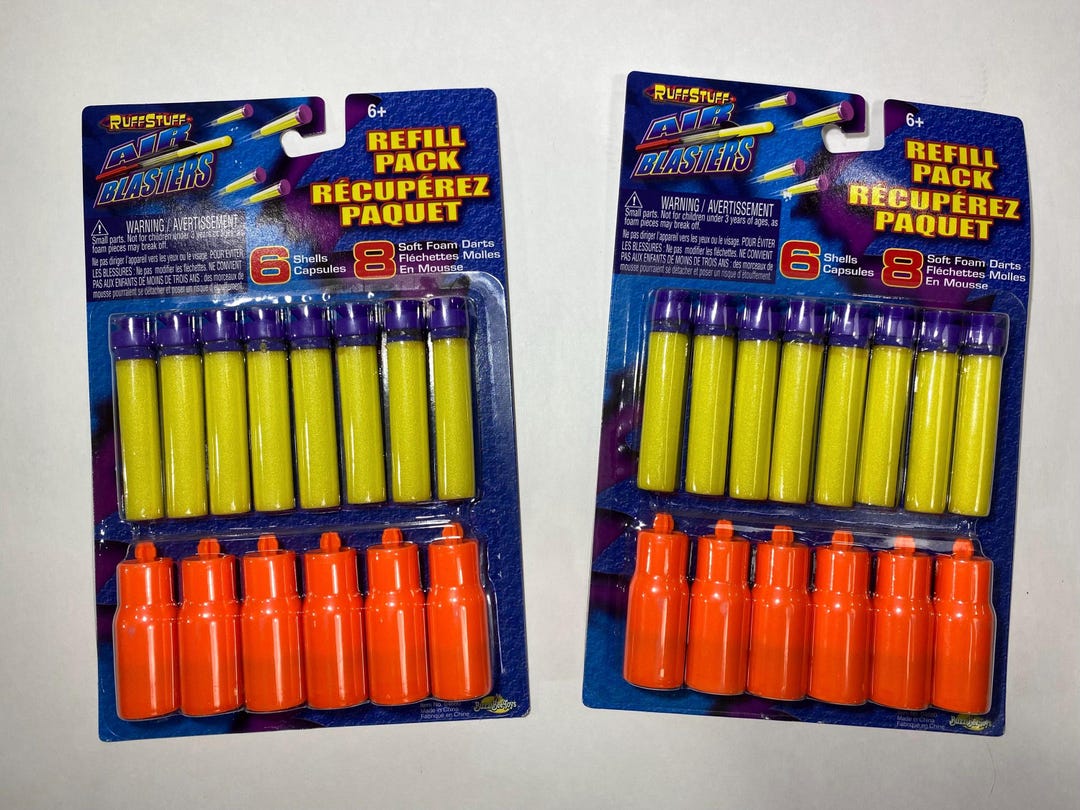 New 2 Old Stock Buzz Bee Toys Air Blasters Refill Pack. 16 Foam Darts ...