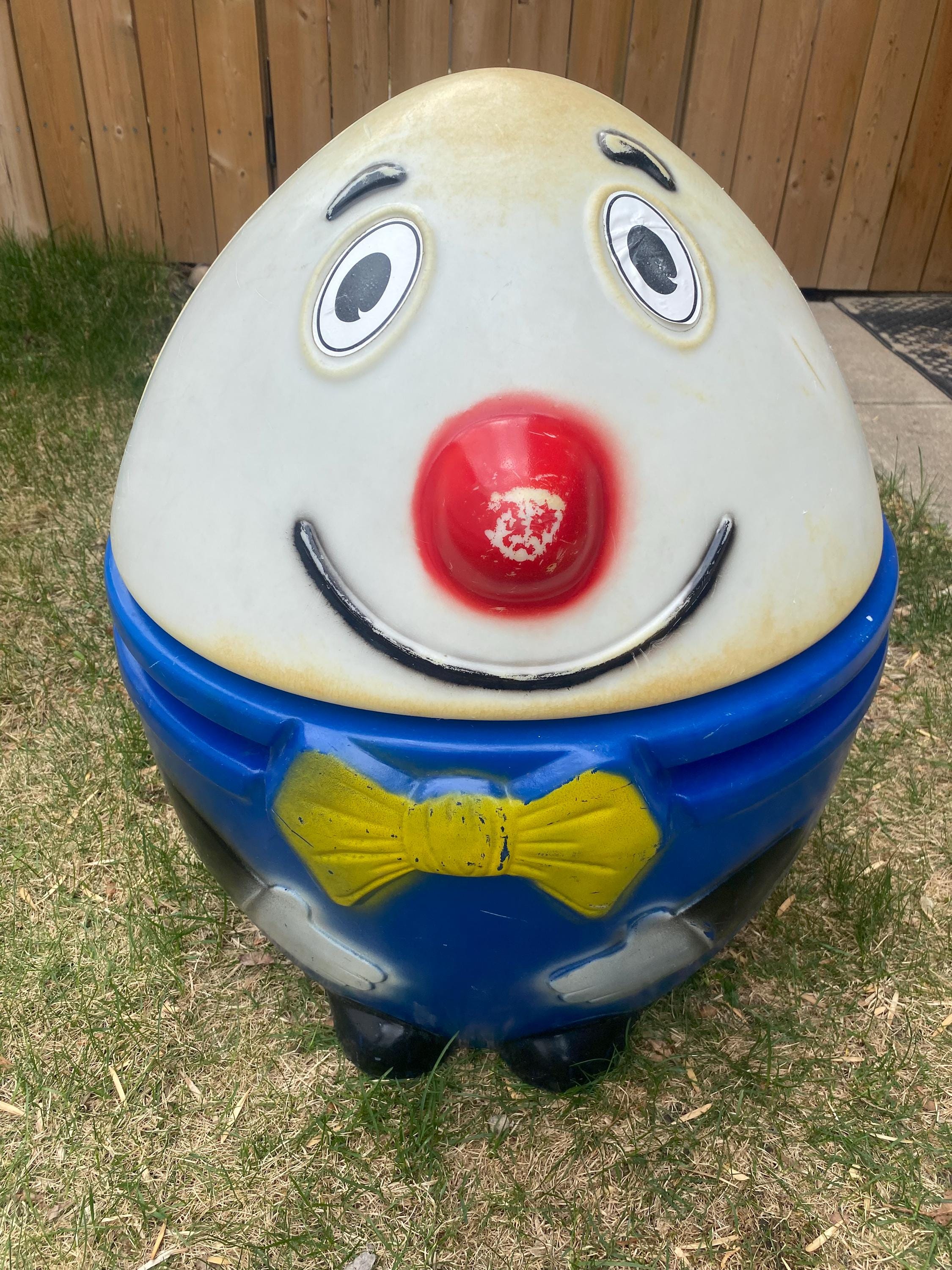 Vintage Humpty Dumpty Toy Storage Bin Rare 29" Tall Plastic Mold Poor ...