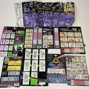 Vintage Transformers Card Back Lot Original Packaging Boxes G1, Falcon ...