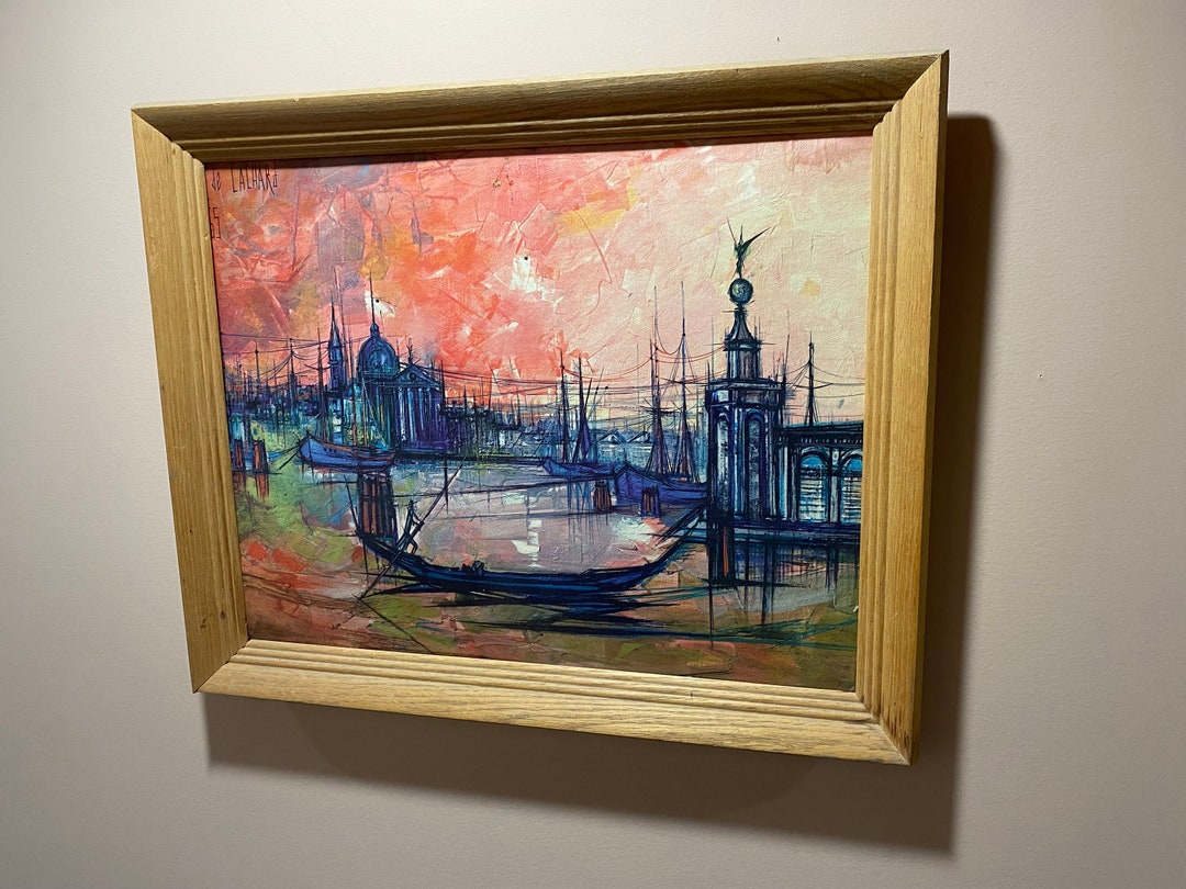 Mid Century Modern Art by BOUVIER DE CACHARD Textured Print on Canvas ...