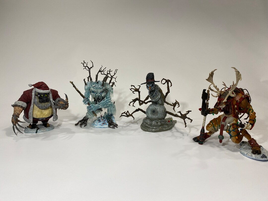 Lot of 4, Twisted Christmas Mcfarlane Toys Santa, Jack Frost, Snow Man ...