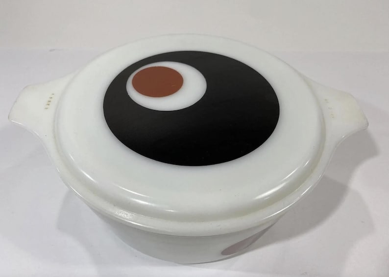 Vintage Pyrex Moon Deco 475B 2.5 Qt Casserole Dish Black Red Dot Lid - Etsy