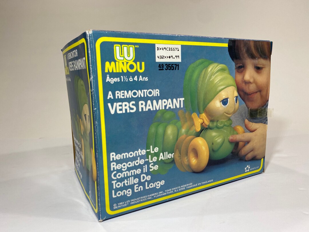 Rare 1984 Hasbro Glo Worm Wind up Crawler Toy New in Box Vintage Retro ...