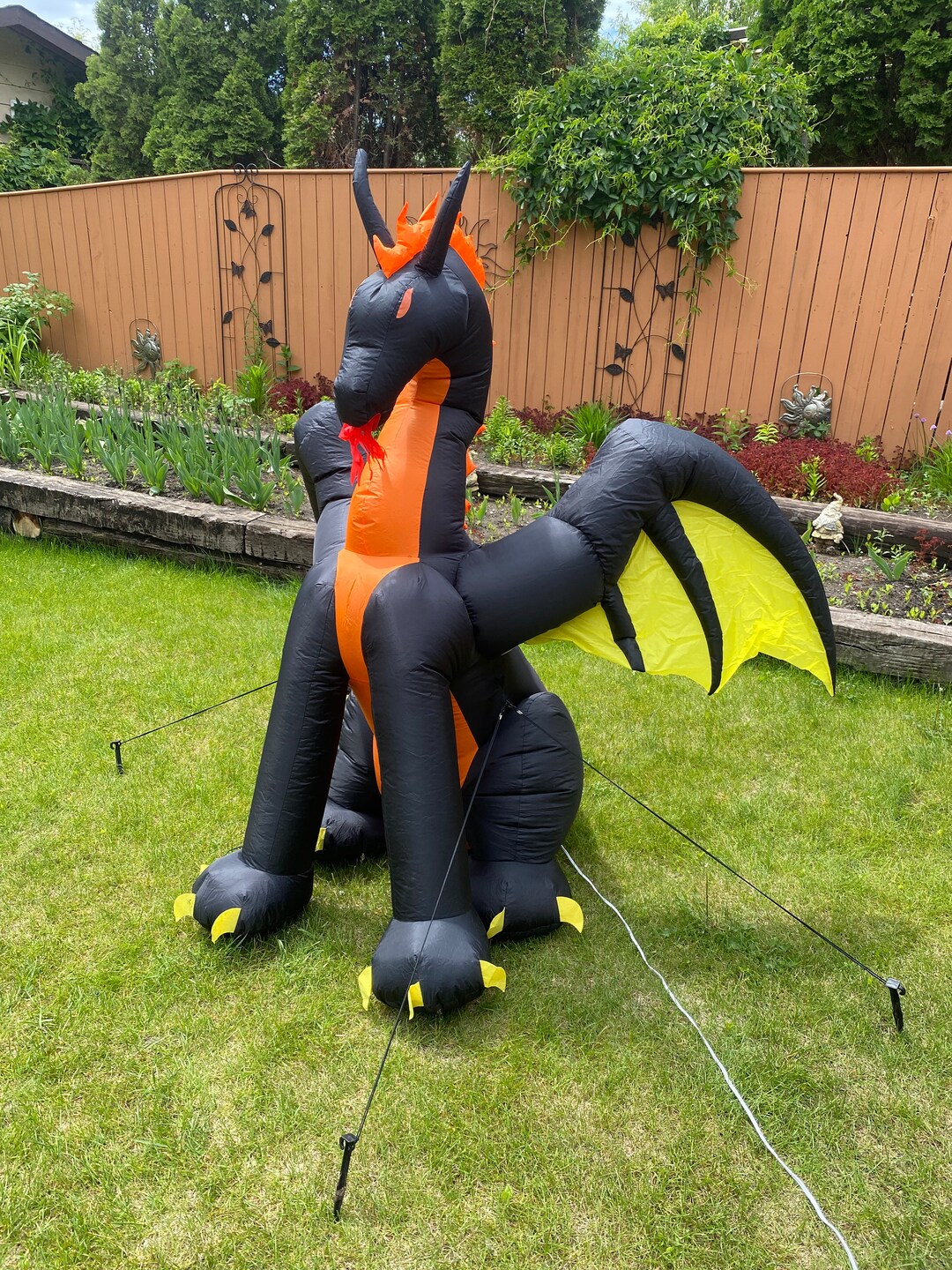 Projection Animated Fire & Ice Dragon Airblown Inflatable Halloween ...