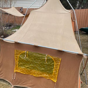Vintage Campmate Three-bedroom Tent Large Canvas Style, Orange & Brown ...