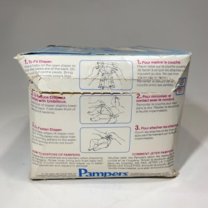 New, Vintage Pampers Diapers Premature Infant, 1974? 6lbs Damaged Box ...