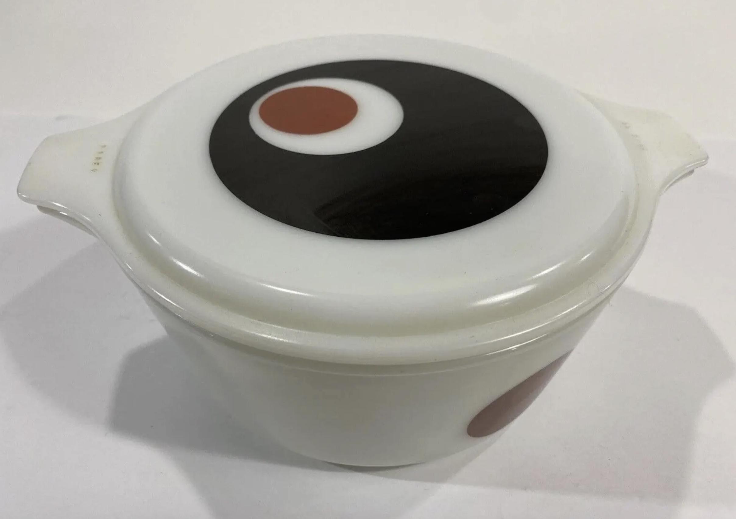 Vintage Pyrex Moon Deco 475B 2.5 Qt Casserole Dish Black Red Dot Lid - Etsy