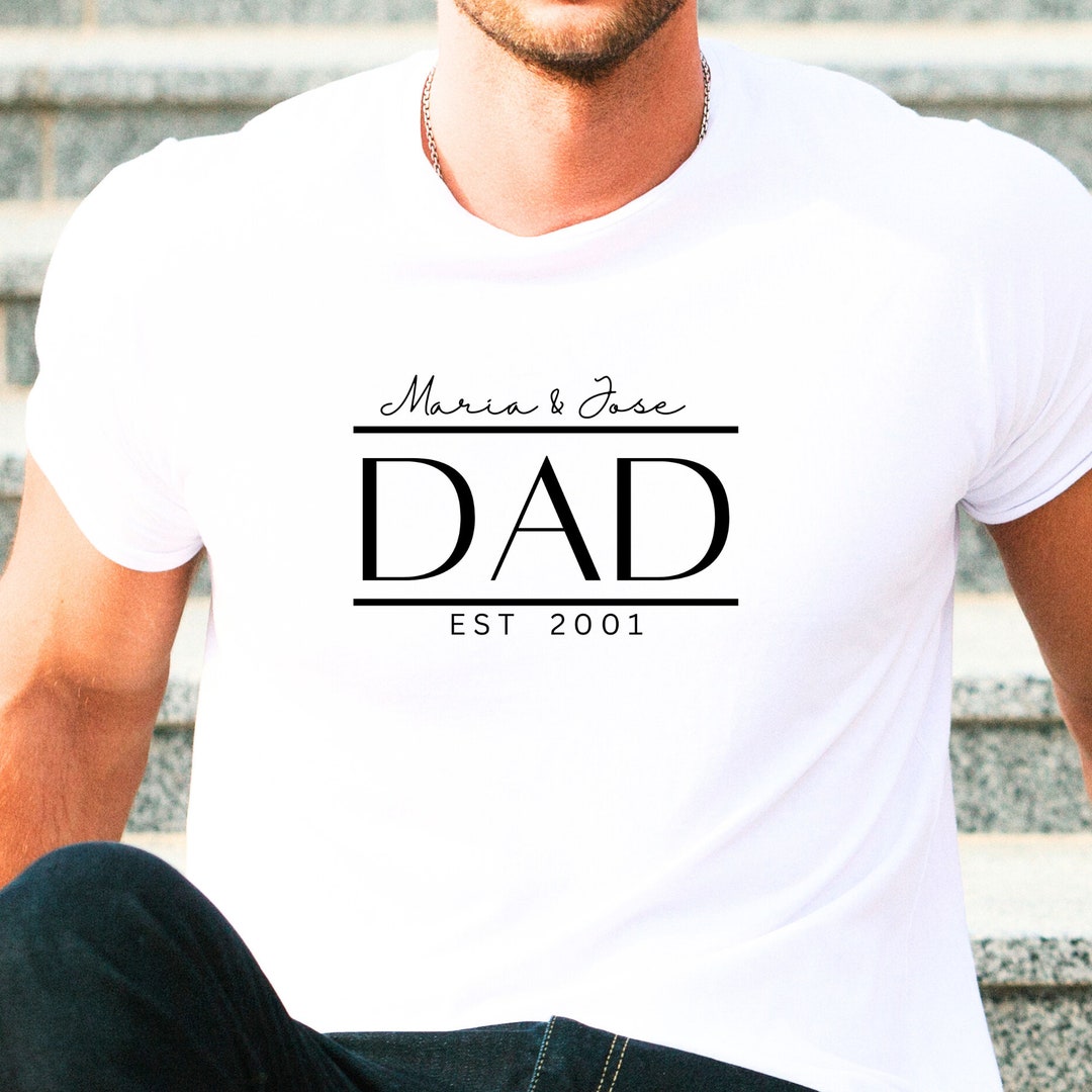Personalized Dad Shirt With Kids Names - Unisex Heavy Cotton Tee ...