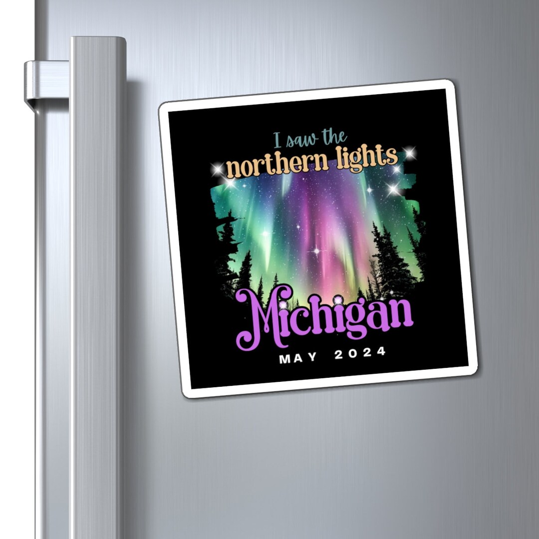 Michigan Northern Lights Magnet, Aurora Borealis, Outdoorsy Decor - Etsy