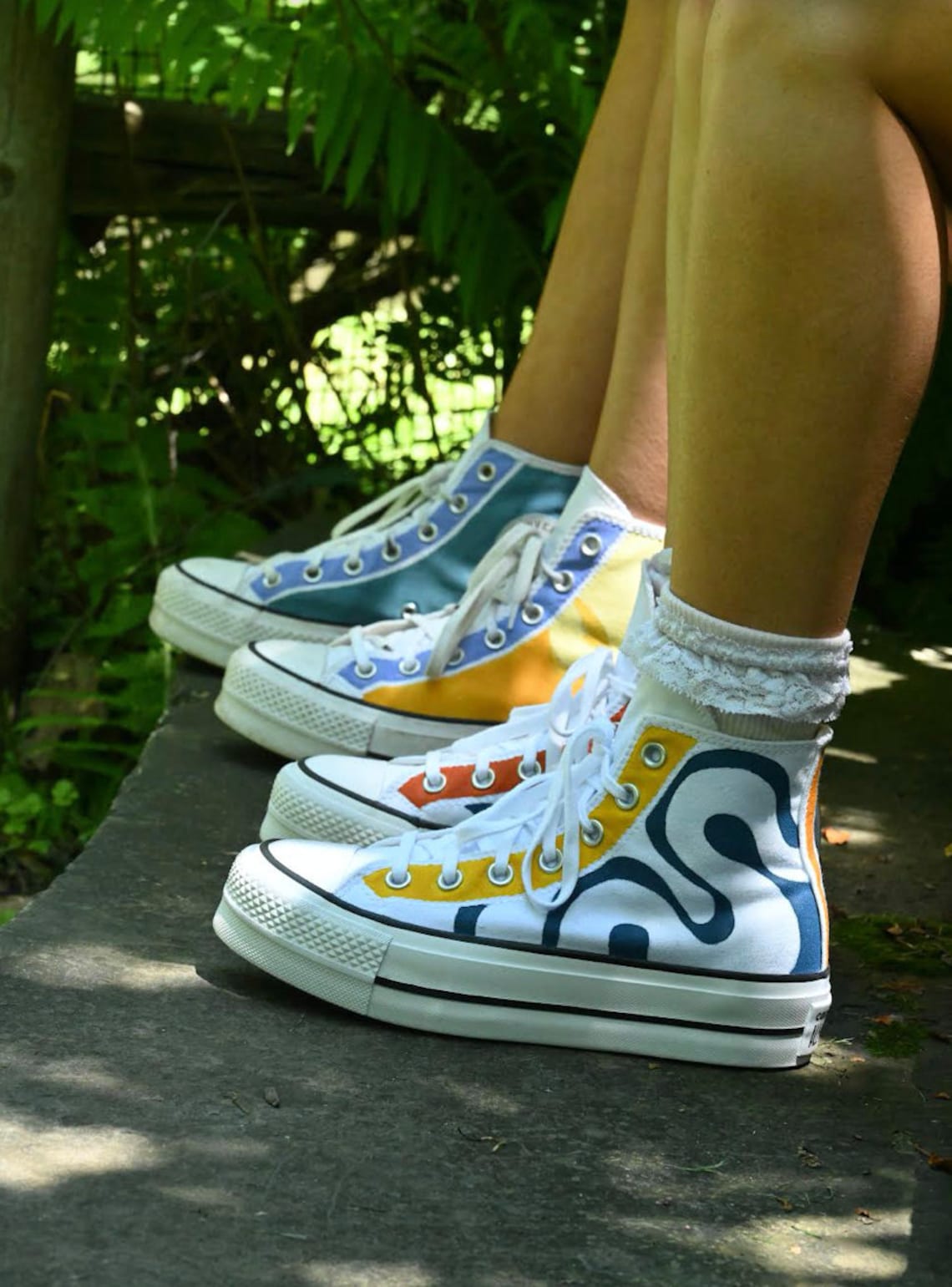 Custom Wavy Platform Converse - Etsy