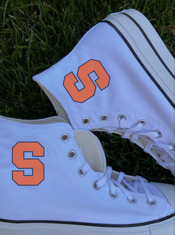 Custom College Themed Hightop Platform Converse - Etsy