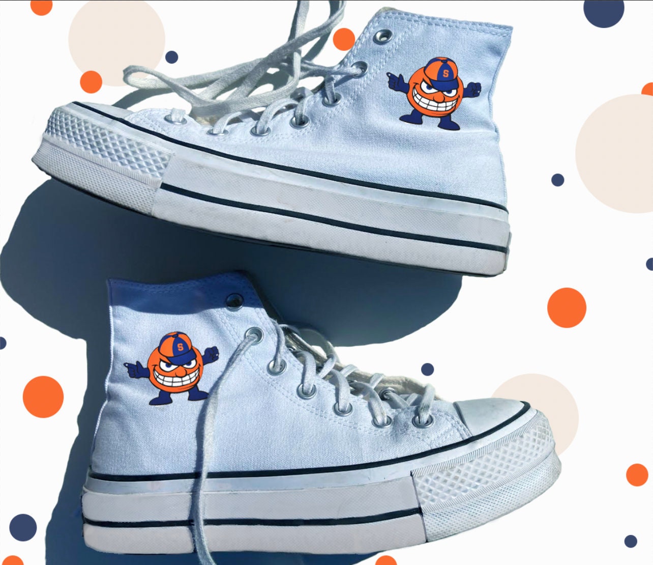 Custom College Themed Hightop Platform Converse - Etsy