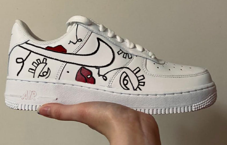 Custom Air Force 1s With Line Drawing - Etsy