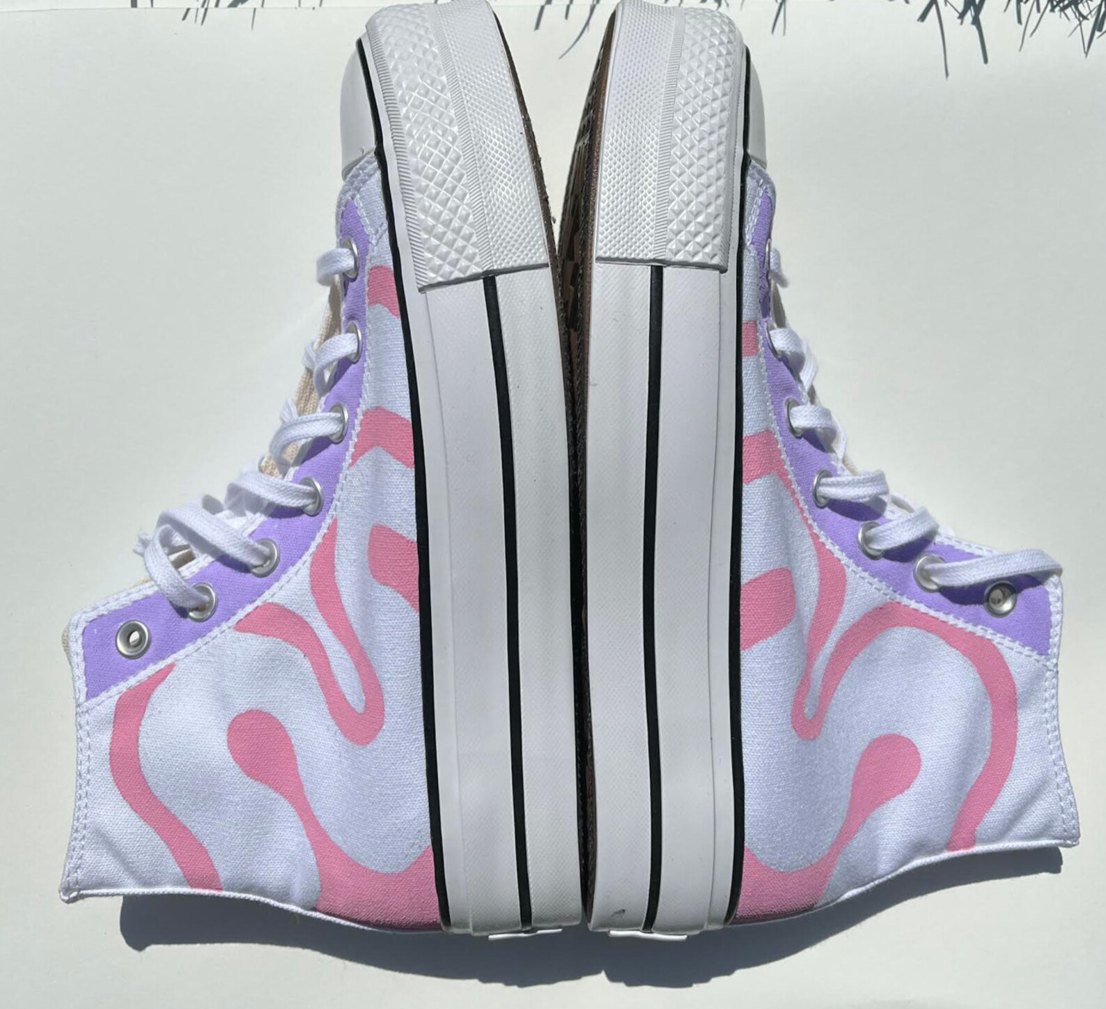 Custom Pastel Wavy Platform Converse - Etsy