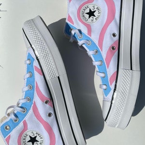 Custom Pastel Wavy Platform Converse - Etsy