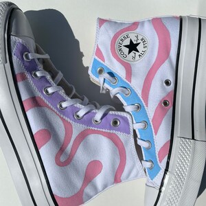 Custom Pastel Wavy Platform Converse - Etsy