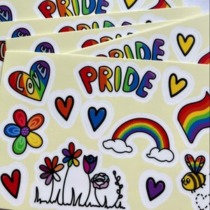 Pride Rainbow Vinyl Sticker Sheet - Etsy