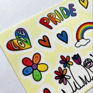 Pride Rainbow Vinyl Sticker Sheet - Etsy