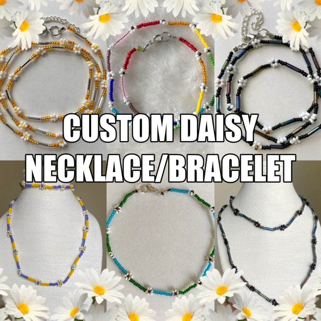 Custom Beaded Daisy Necklace/bracelet - Etsy