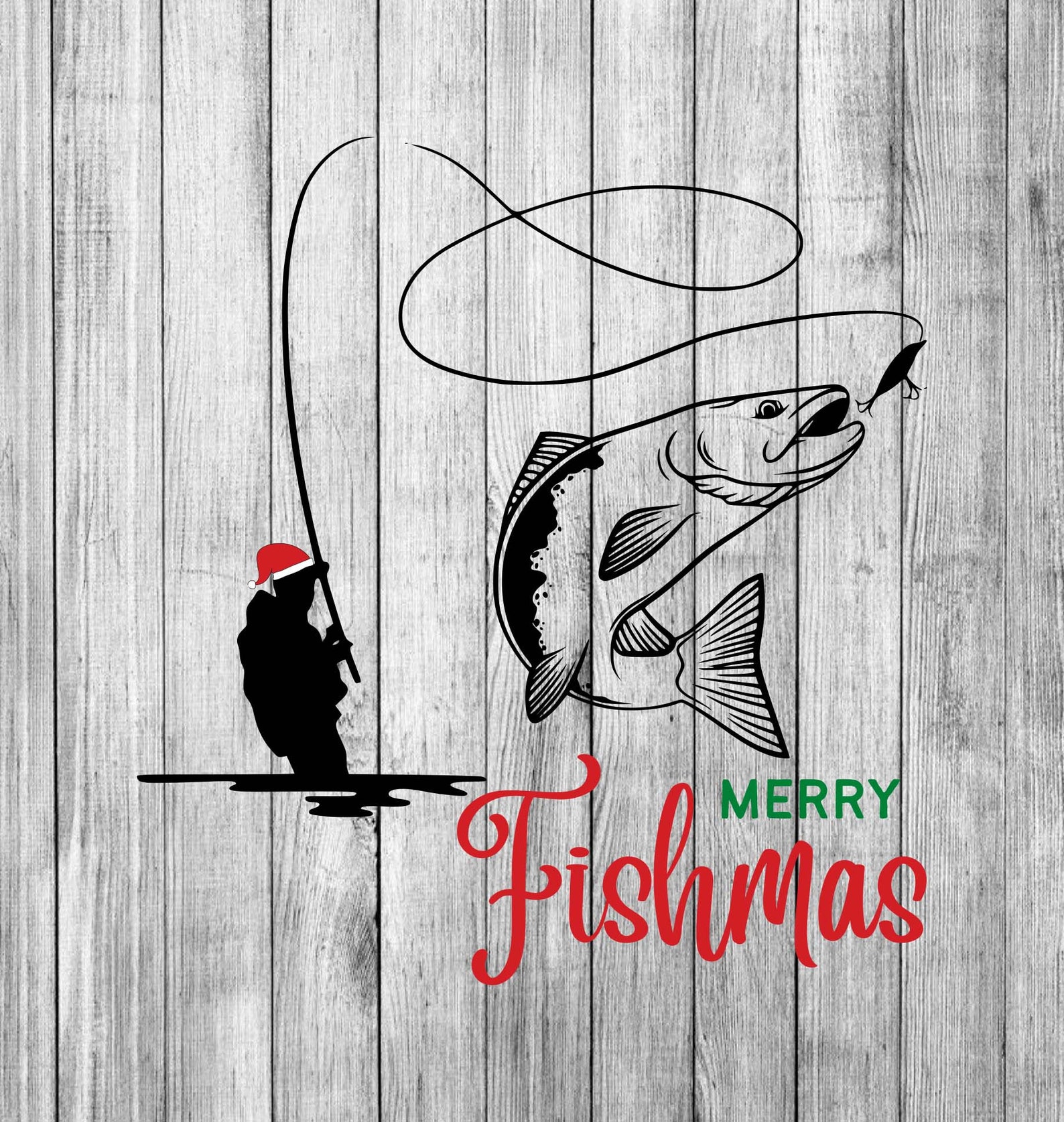 Merry Fishmas SVG EPS PNG Pdf / Fishing Svg / Cut File / - Etsy
