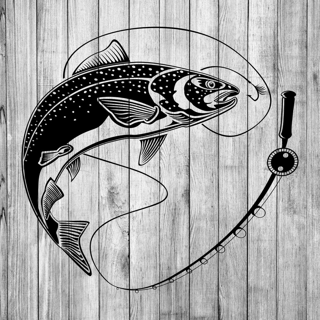 Wild Salmon SVG EPS PNG Pdf Fishing Svg Cut File Etsy
