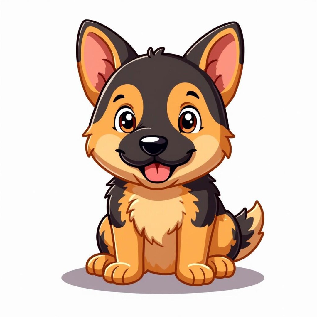 Cute Chibi German Shepherd Clipart Jpg - Etsy UK