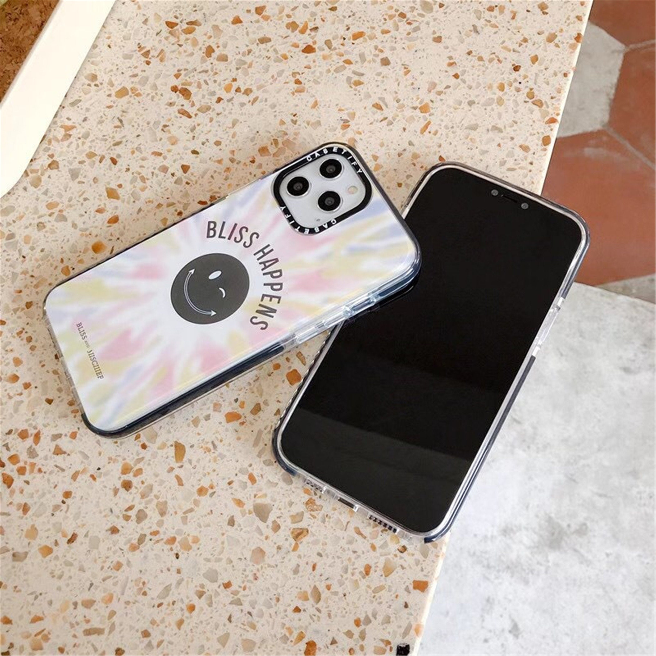 Black frame iPhone case cute phone case smile black Cover | Etsy