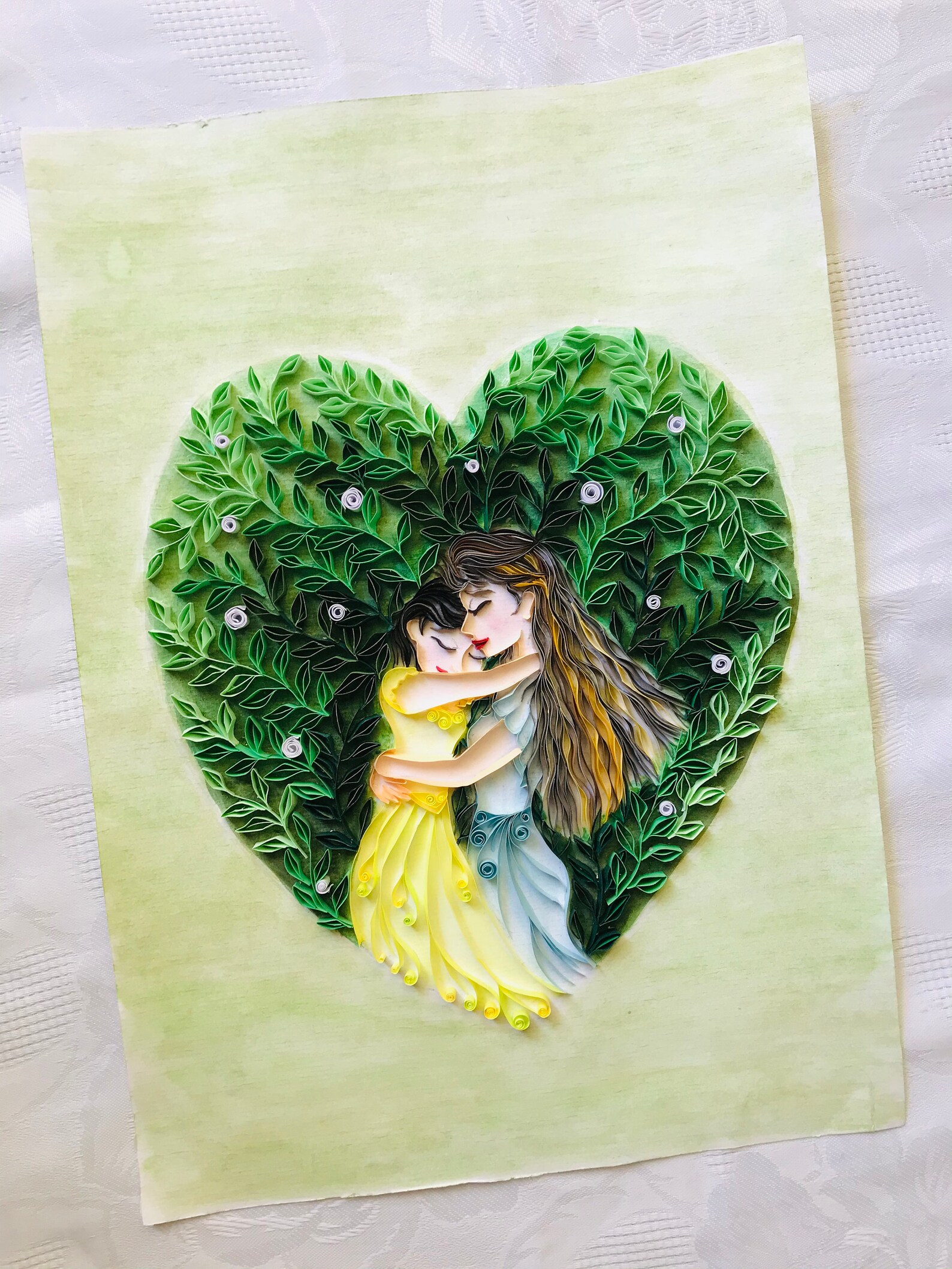 Sisters Love Quilling Paper Wall Art Paper Art Handmade - Etsy