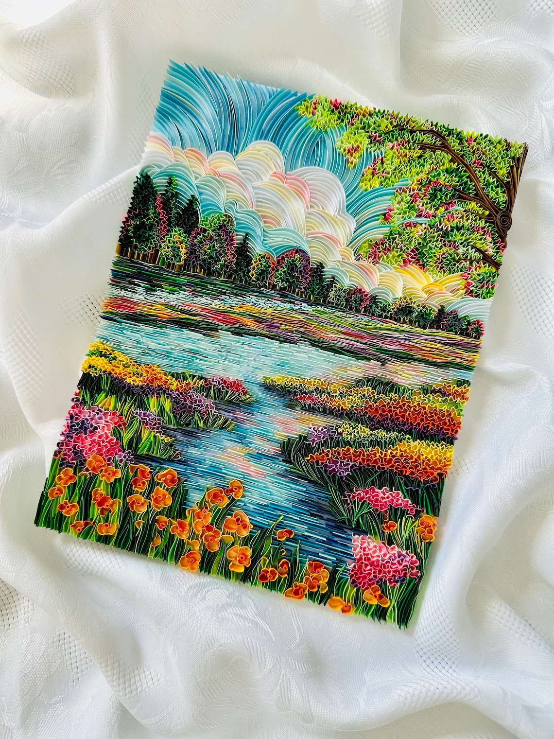 Paper Quilling Scenic Wall Art, Mixed Media Craft, Scenery, DIY Gifts ...