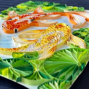 Koi Fish Art, Quilling Paper Wall Art, Paper Art, Handmade, Gifts for ...