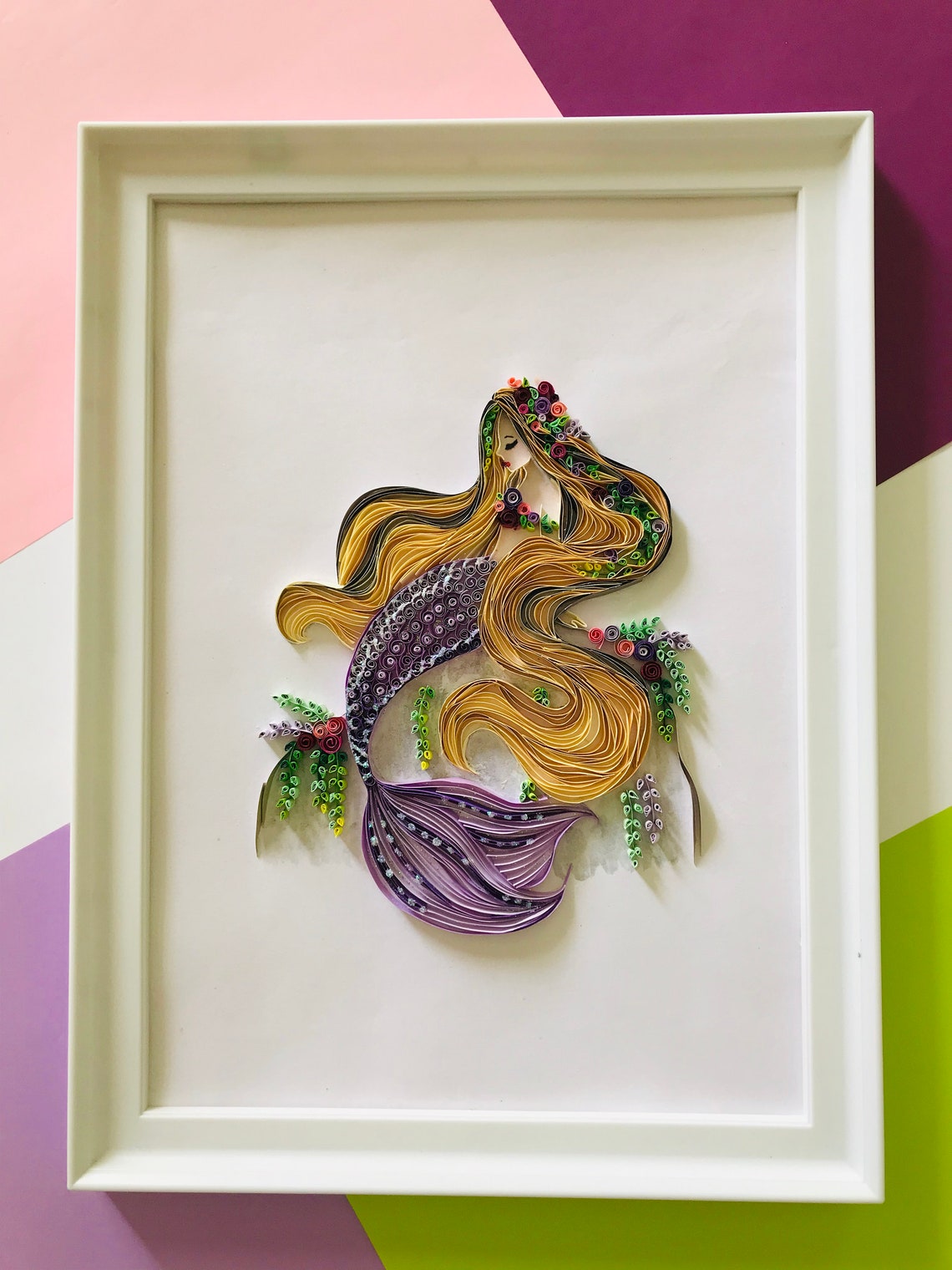 Quilling Paper Wall Art Paper Art Mermaid Home Decor Wall - Etsy