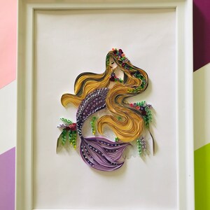 Quilling Paper Wall Art, Paper Art, Mermaid, Home Decor, Wall Decor ...